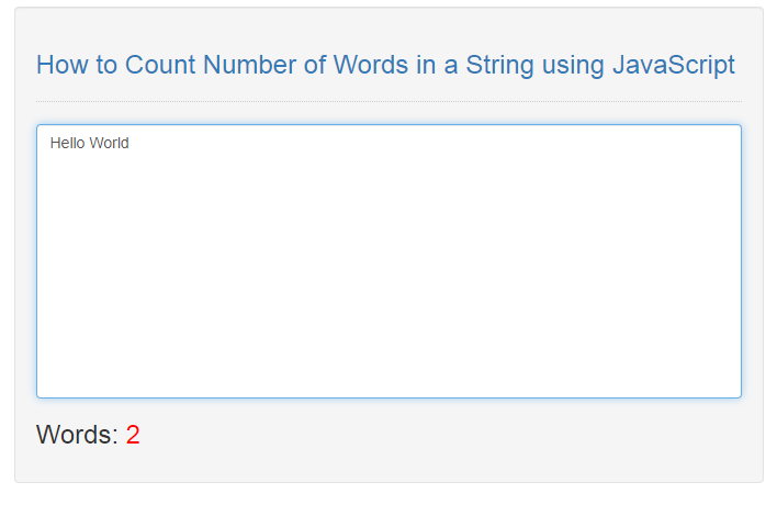 How To Count Number Of Words In A String Using JavaScript Free Source Code Projects And Tutorials
